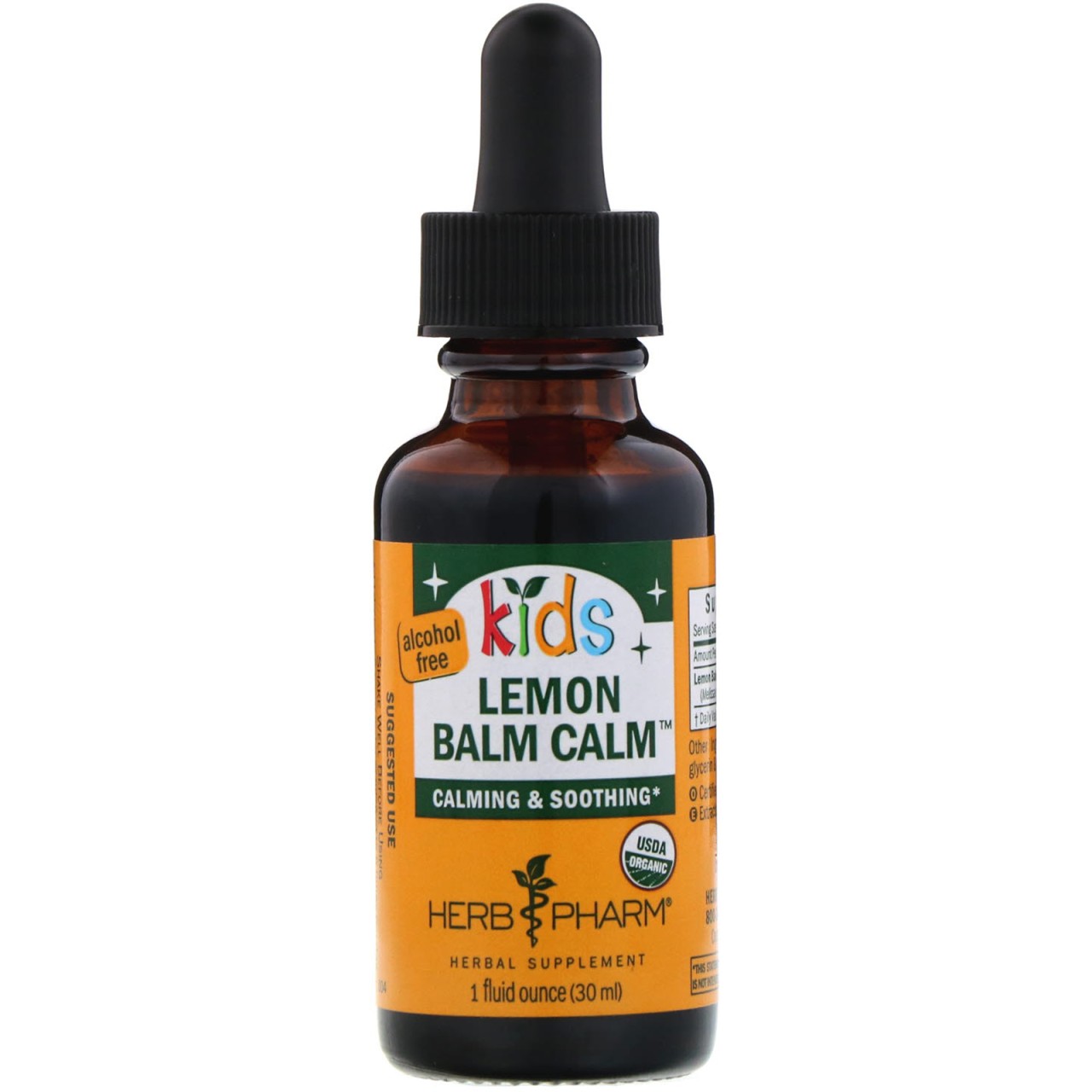 Kids Lemon Balm Calm Liquid Extract 1 fl oz(30ml) HerbPharm 00090700014988